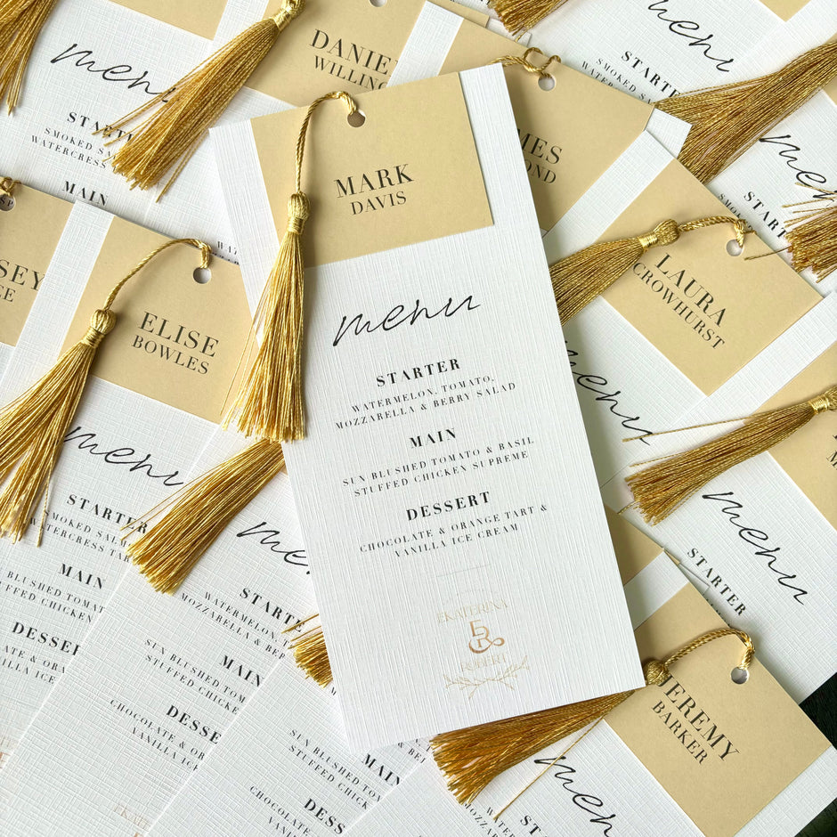 Menus & Name Cards – House of Allum Events