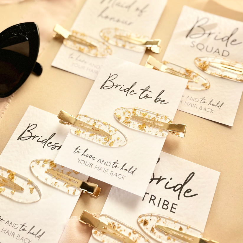 Gold Hen Party Hair Clip Favours – House of Allum Events